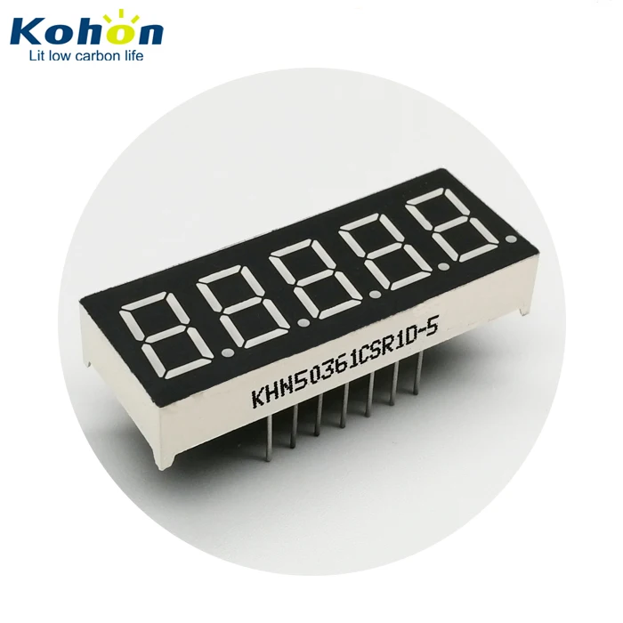 Common Cathode 0.36 Inch 5 Digit Red 7 Segment Led Display - Buy 5 ...