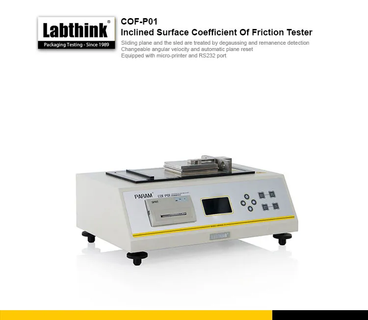 Inclined Surface Coefficient of Friction Tester - Labthink COF-P01
