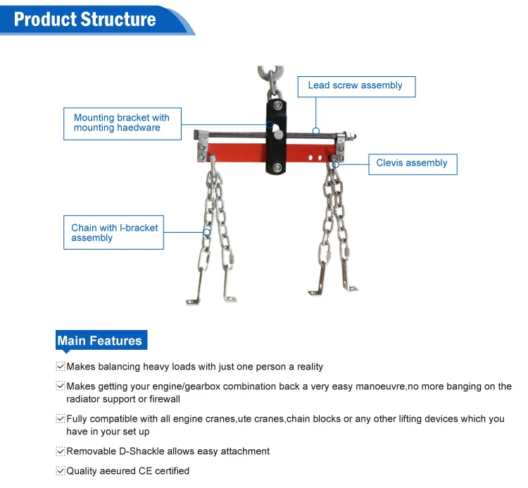 4000 Lbs Capacity Engine Hoist Load Leveler for Shop Crane