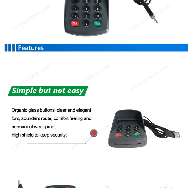 KB15 USB Bank POS Number Keyboard with Display - Secure & Efficient