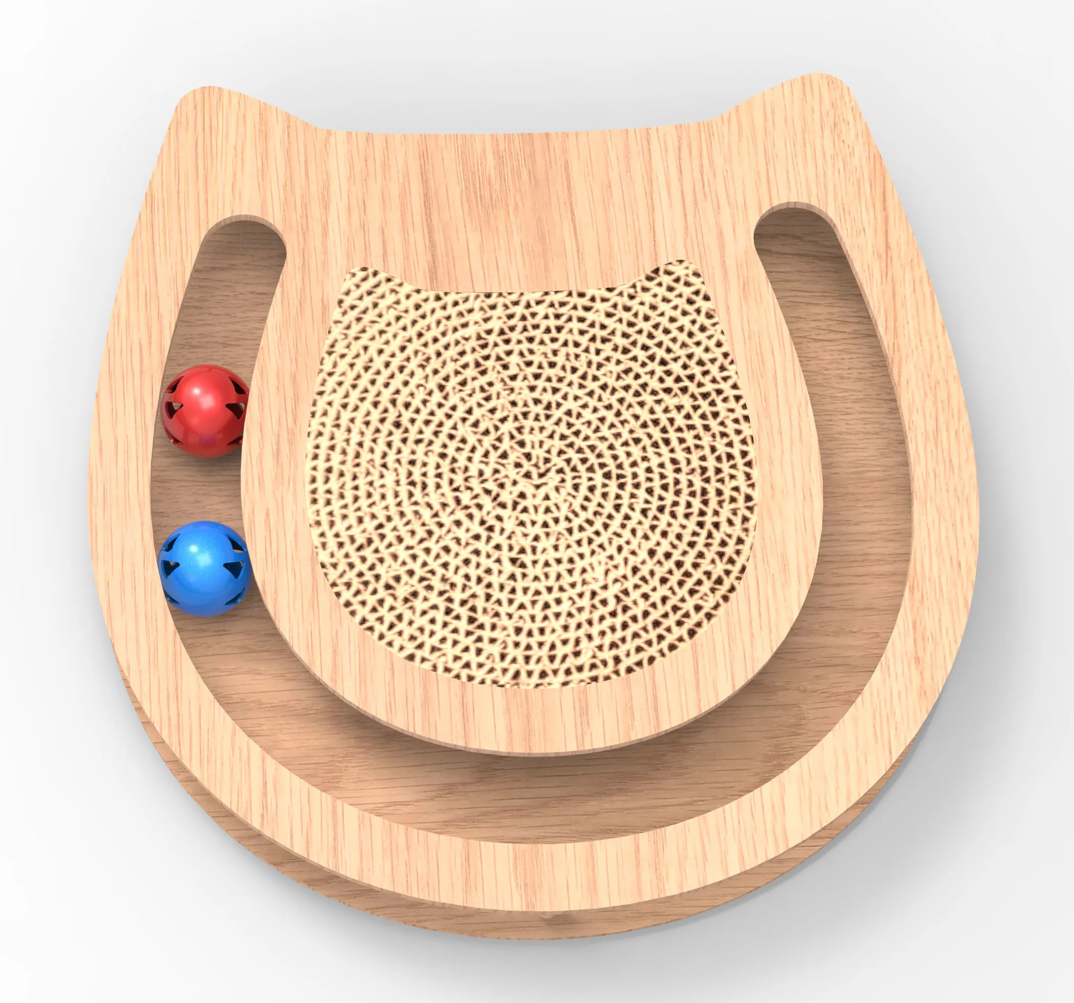 Tunnel Ball Track Cat Toy Durable Mdf Cat Scratcher Toy Interactive Cat ...