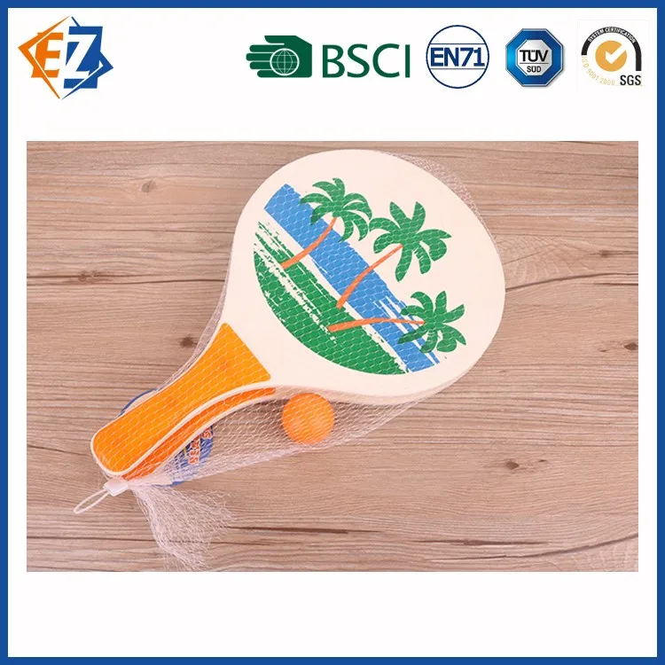 Promotional Beach Tennis Racket Bat Wood Games - Fun & Durability