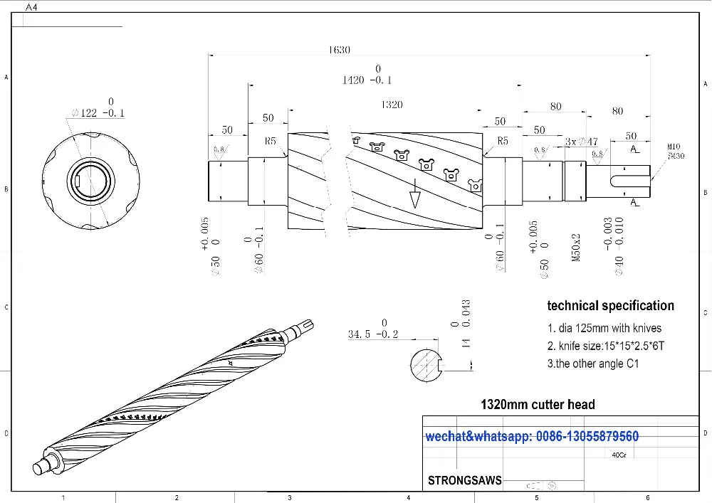 Spiral Cutterhead For Wood Planer /jointer Helical Head For ...
