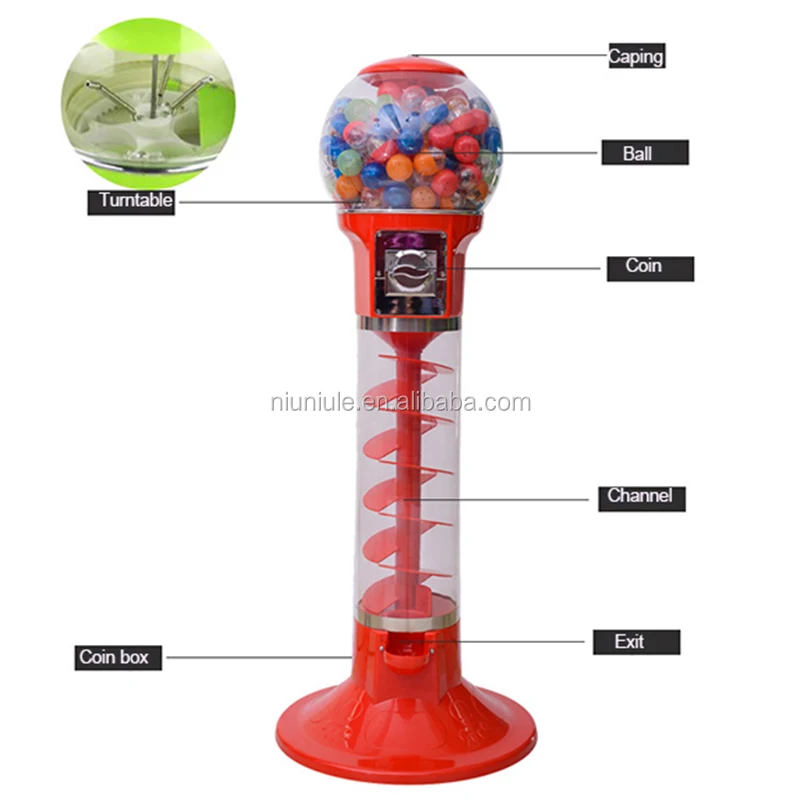 Spiral Gumball Capsules Vending Machine Bouncy Ball Vending Machine ...