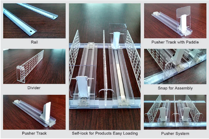 Plastic Pusher Sytem/ Supermarket Plastic Shelf Push/retail Plastic ...