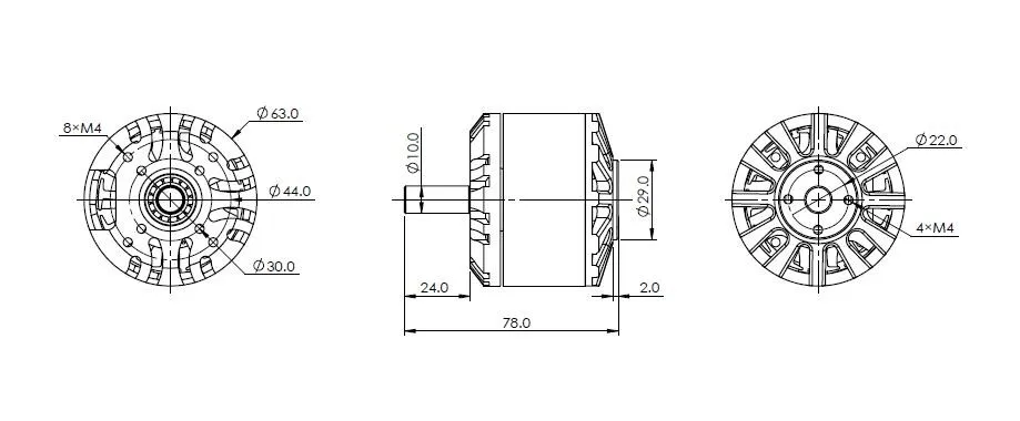 Powerful Outrunner 6355 190kv Brushless Motor Sensored And Sensorless ...