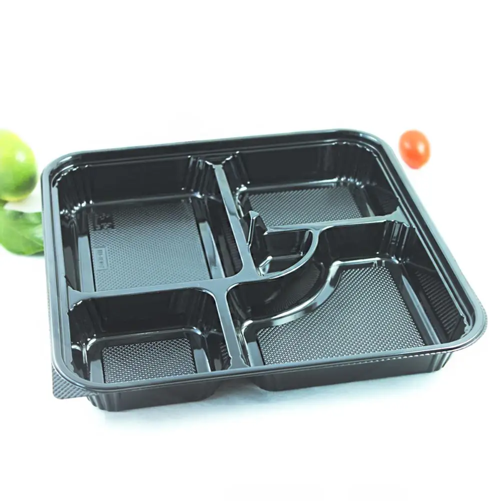 Disposable Divided 5 Compartments Shinning Take Away Food Container Ps ...