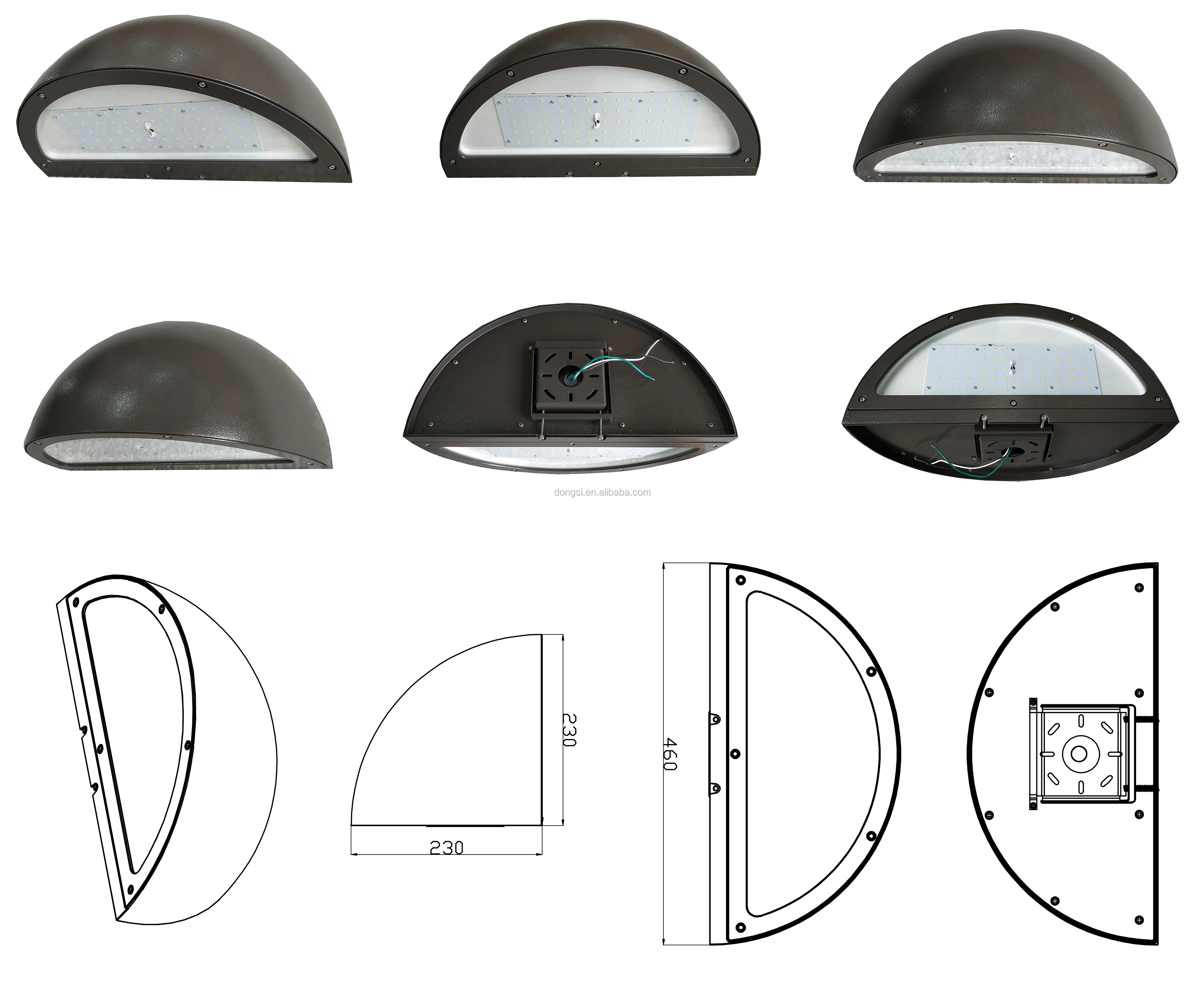 Quarter Sphere LED Outdoor Garden Wall Pack Light - 50000 Hours