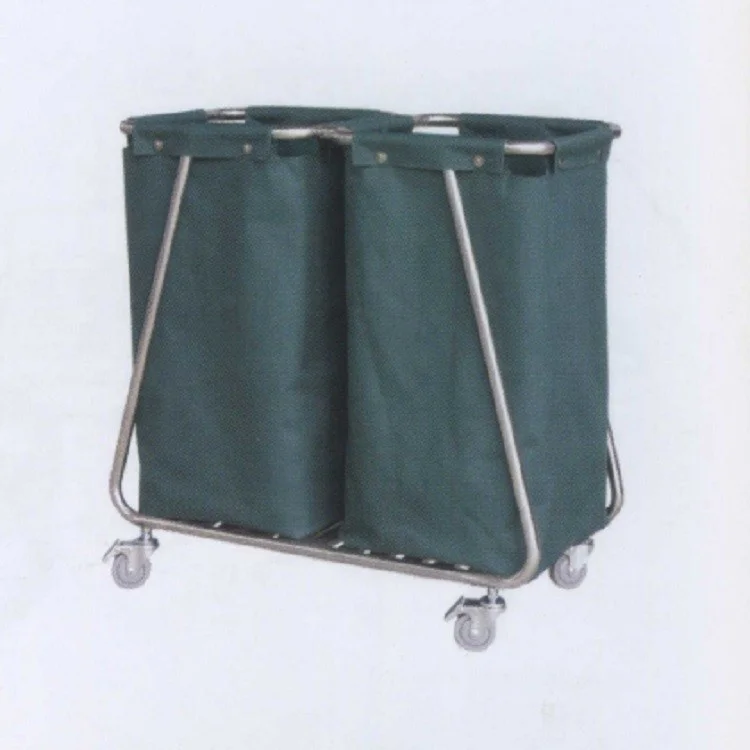 Use Hotel Hospital Double Bucket Dirt Cleaning Trolley Linen Trolley ...