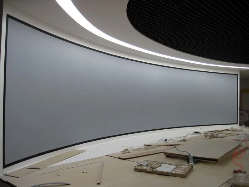 Customized Curved Wall Mount Fixed Frame Projection Screen