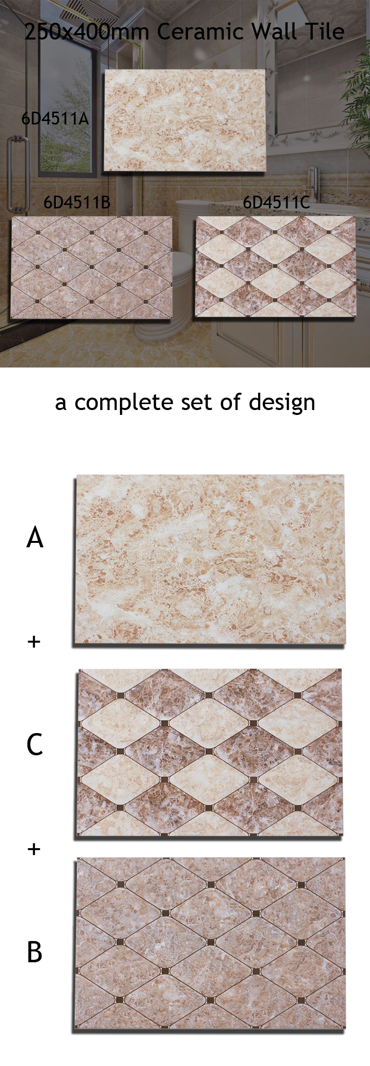 25x40cm Wall Tiles For Living Room Inkjet Print Ceramic Tile - Buy ...