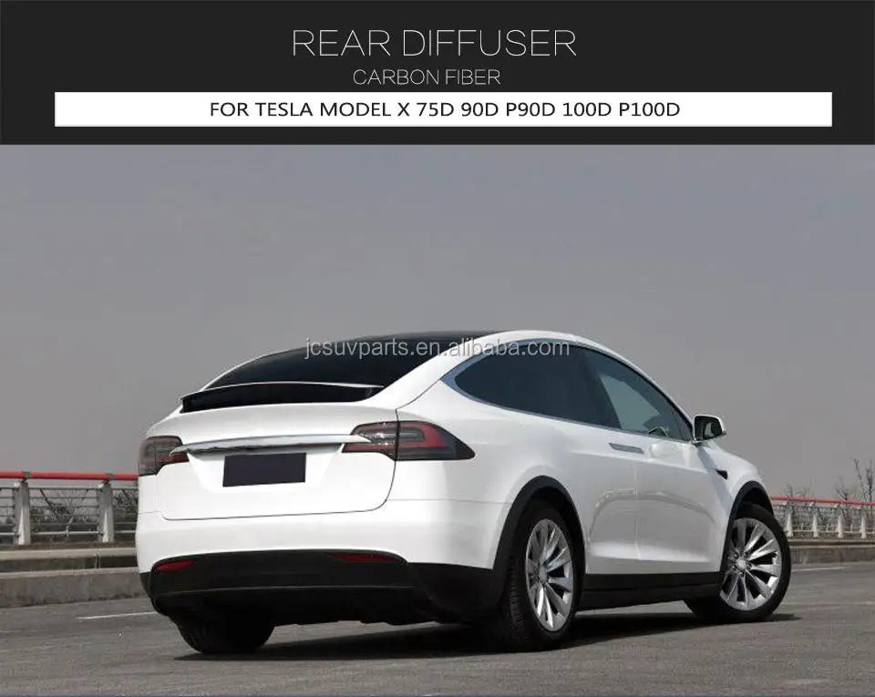 RZ Style Carbon Fiber Rear Bumper Diffuser Lip for Tesla Model X