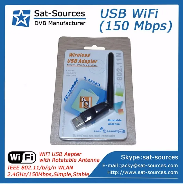 Wireless 150Mbps USB WiFi Adapter with Ralink RT 5370 for desktop and ...