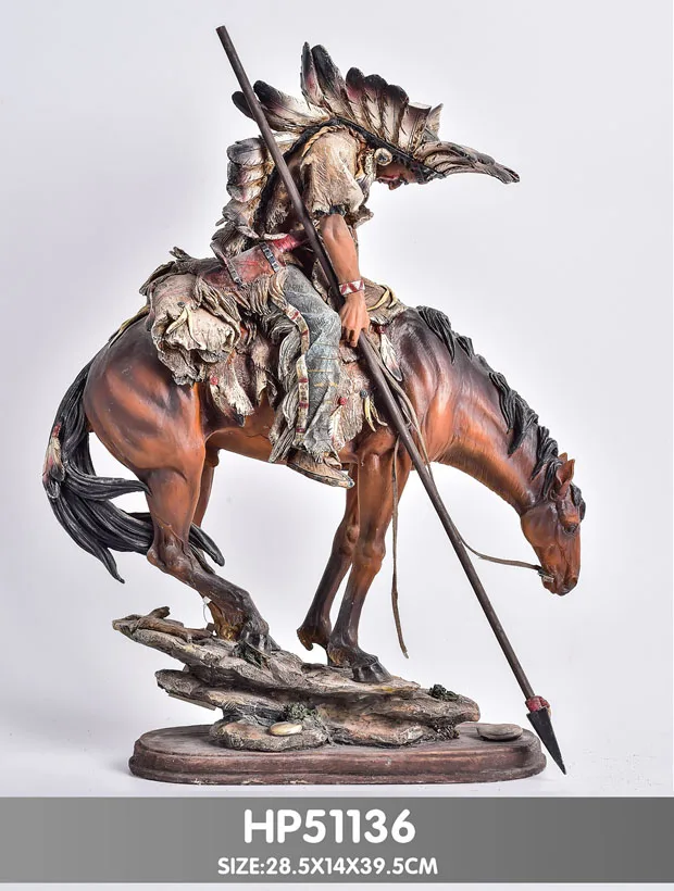 Polyresin Native Americans Warrior Collectible Indian Decoration ...
