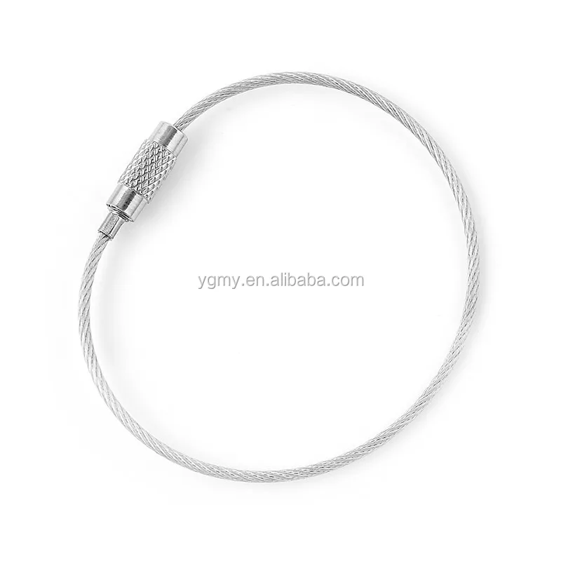 Stainless Steel Wire Keychain Cable Rope Key Holder Keyring 5 Colors ...