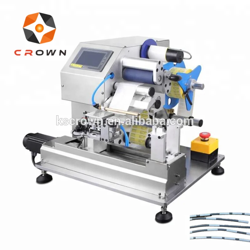 Automatic Roll Barcode Sticker Label Labeling Machine 60c Wire / Tube ...
