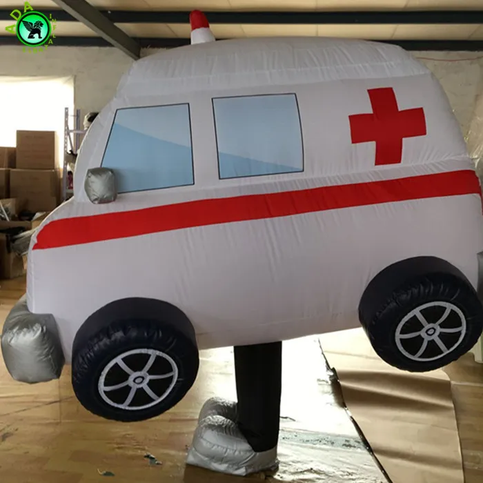 2m High Realistic Car Model Costume Inflatable Ambulance for Events