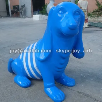 Blue Dog Statue Indoor And Outdoor Fiberglass Animal Statue - Buy Dog ...