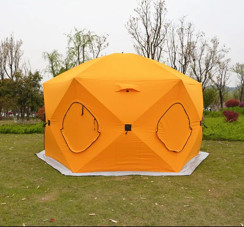 10 Person Winter Tent for Ice Fishing - Triple Layer Dome Yurt, 600D ...