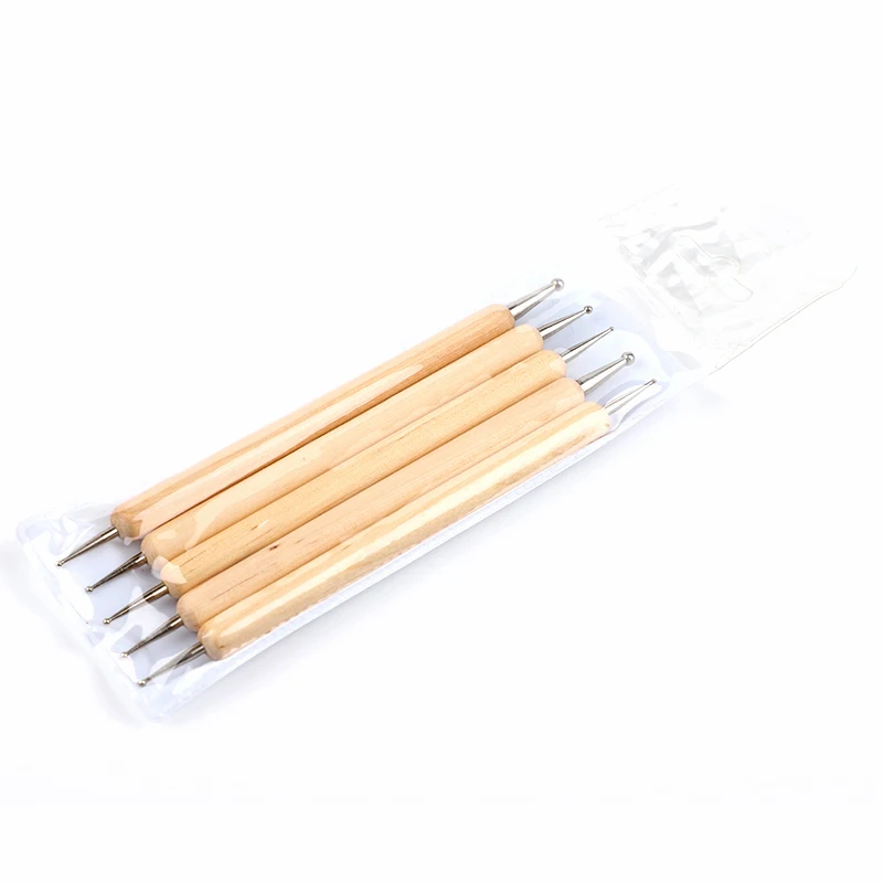 5pcs Indentation Pen Nail Art Embossing Tools,Wooden Ball Stylus ...