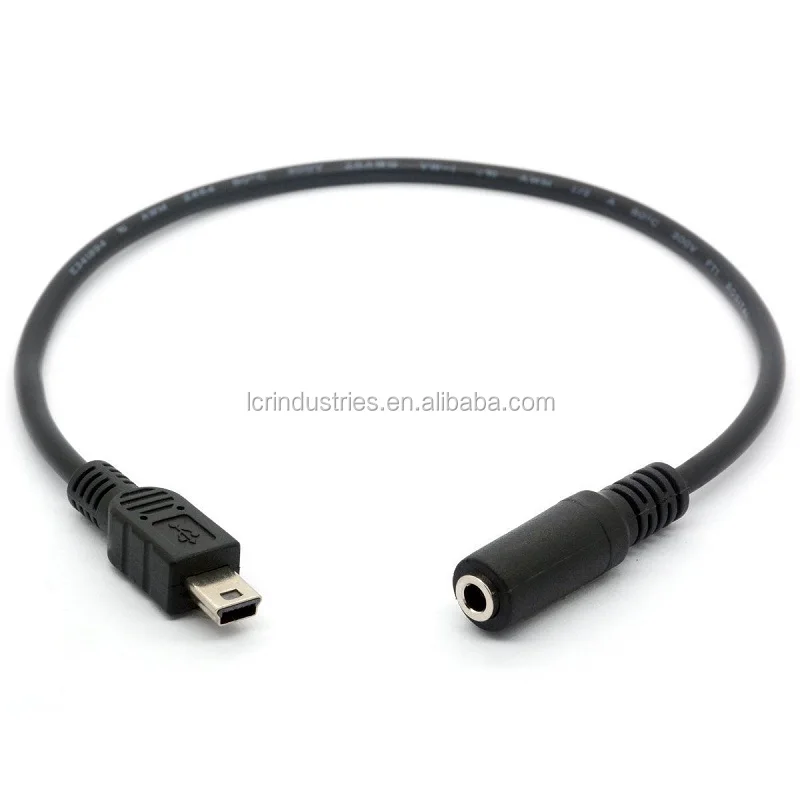 Mini USB Male to 3.5mm Female Audio Adapter Cable for Microphone