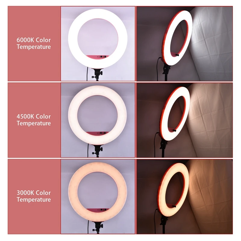 Fosoto Lf-r480c 18'' Led Pink Ring Light Photographic Lighting 3200 ...