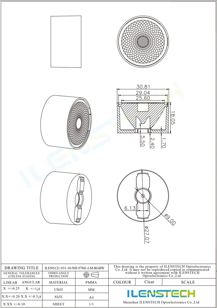 Ilenstech Narrow Beam Angle Led Lens Optical Lens Matt Optical Power ...