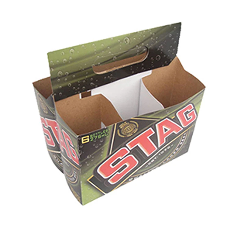 Factory Made Custom Cardboard 6 Pack Beer Bottle Carrier With Handle ...