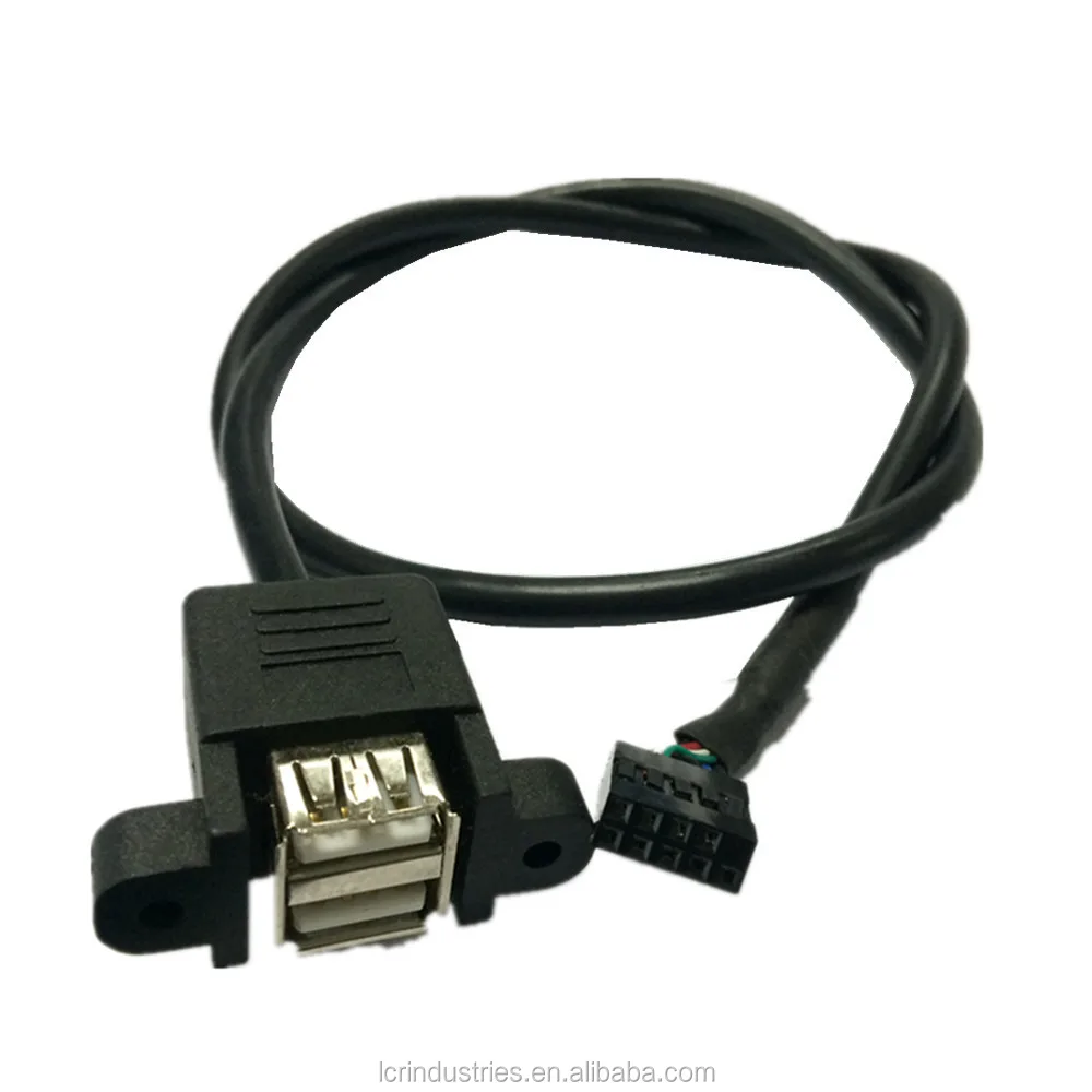 Motherboard 9 Pin 2.54mm Header to Dual USB 2.0 Cable