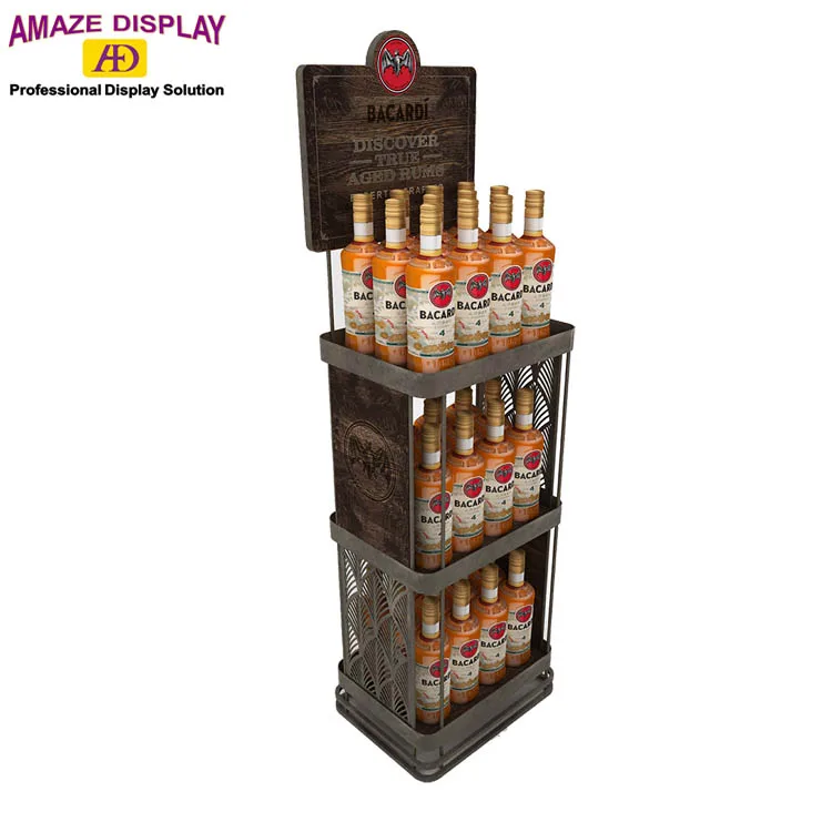 Wholesale Customized Wooden Floor Display Stand For Beer And Wine ...