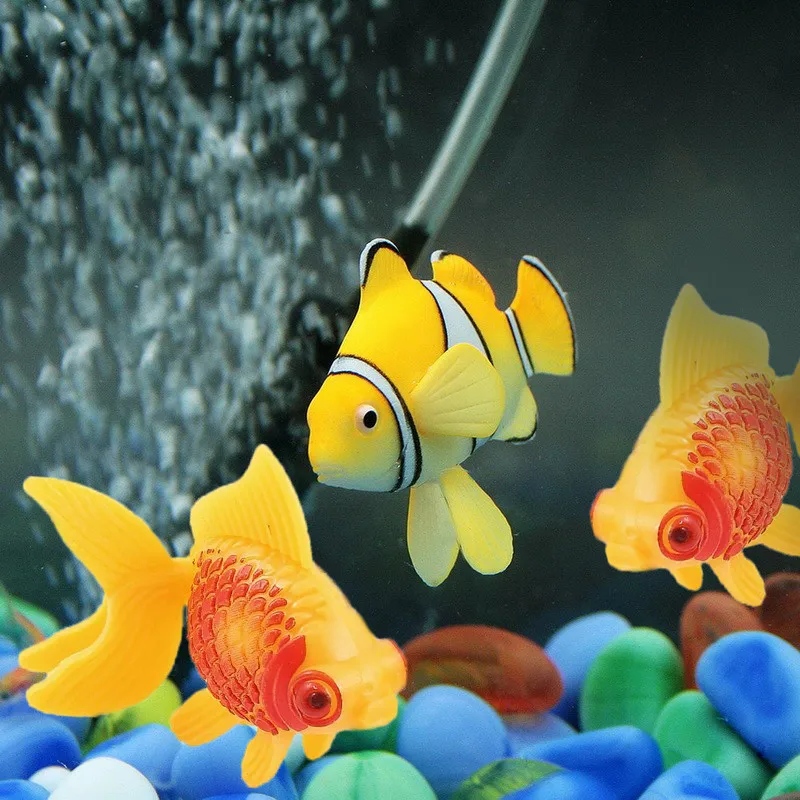 Aquarium Fish Tank Plastic Zwemmen Kunstmatige Nep Gouden Vis Decoratie ...