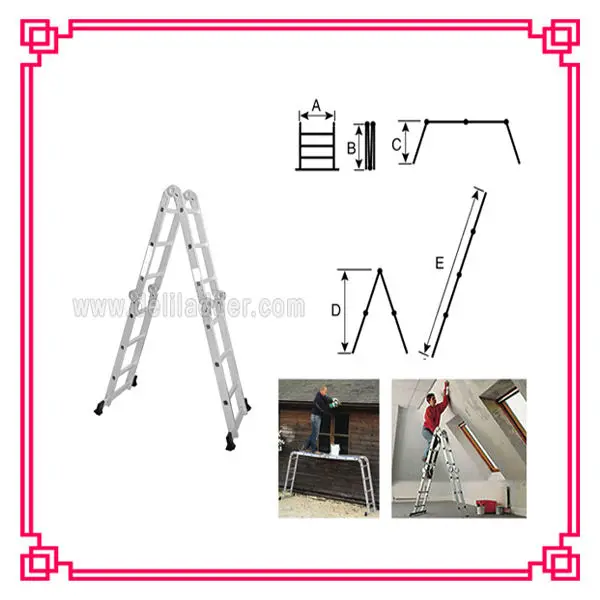 4x4 Multi-Purpose EN131 Ladder SGS CE with Big Strong Hinge