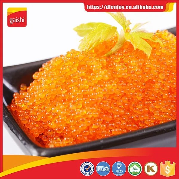 Flying Fish Roe Raw Material From Peru Frozen Seasoned Orange Tobiko ...