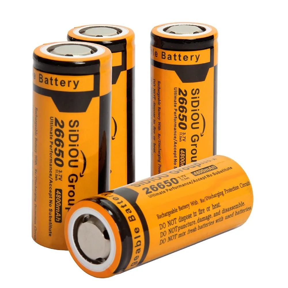 Sidiou Group 26650 Lithium Ion Battery 3.7v 4800mah Rechargeable ...