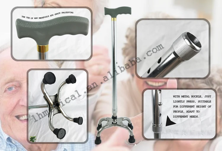 Stable Four Leg Walking Stick - Ideal for Elderly Rehabilitation