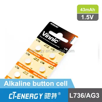 Vinnic Alkaline Button Cell L736 Replacement Cell Battery For 192/lr41 ...
