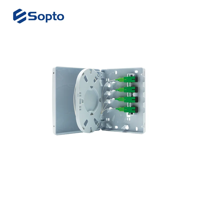 Indoor Wall Mounted Ftth Sc/apc 4 Core Optical Fiber Terminal Fdf Box ...
