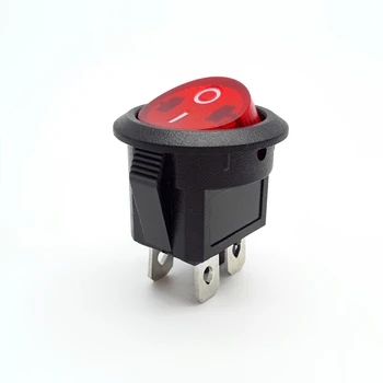 3 Pin 4 Pin Round Rocker Switches On-off With Light Hair Dryer Rocker ...