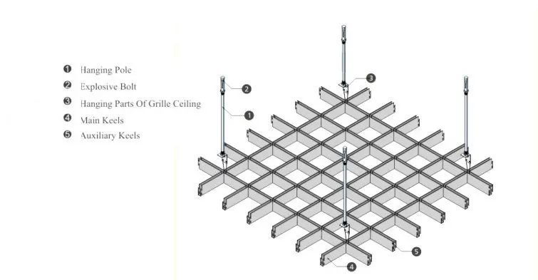 Aluminum Suspended Open Cell Grid Metal Ceiling - Durable & Stylish