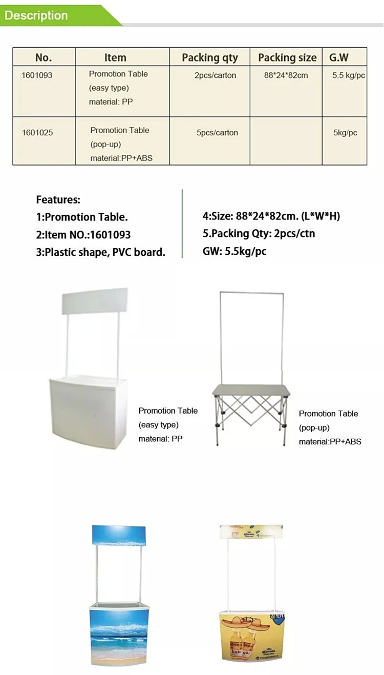 Booth Table Yescom Portable Promotion Counter Table Foldable Booth ...