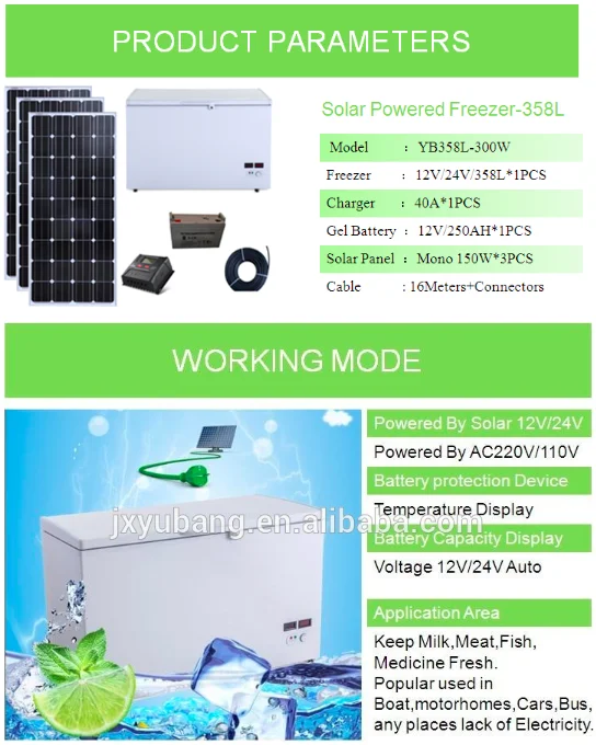358l Solar Chest Deep Freezer Dc 12v Solar Freezer System Complete Kit ...