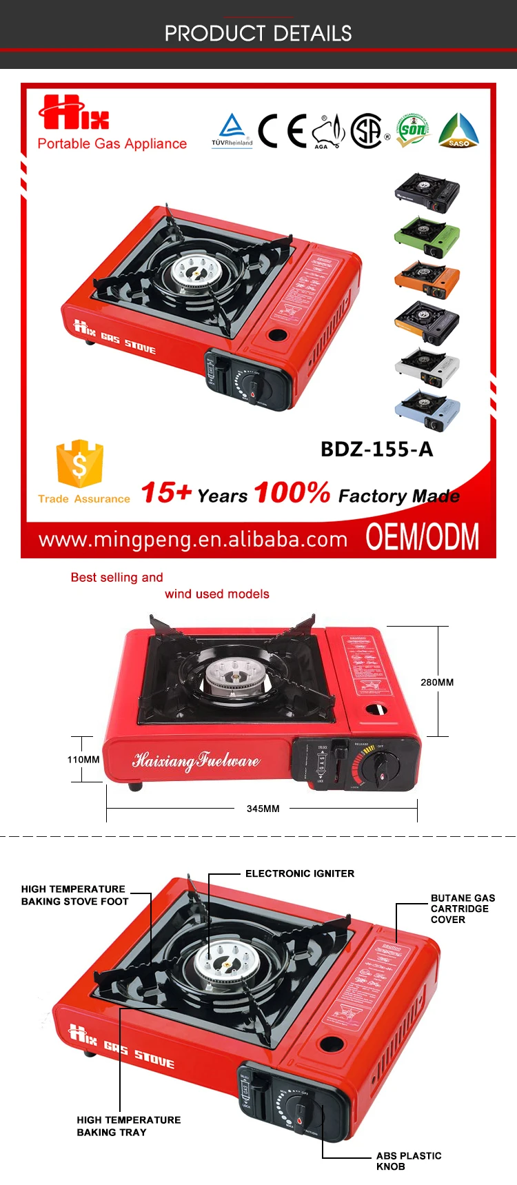 Ce Single Burner Double Burner Commerical Indoor Outdoor 220g Butane ...