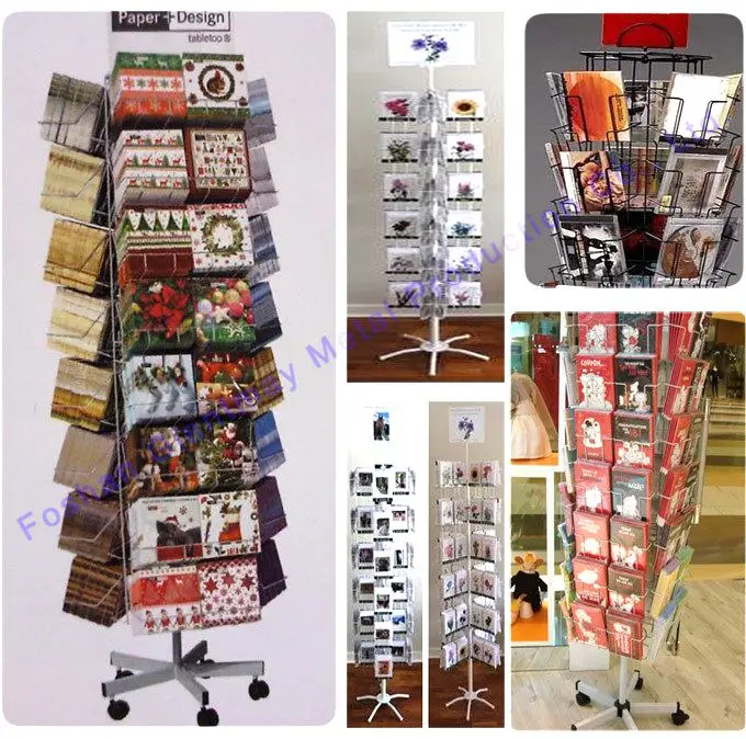Floor Standing Metal Rotating Postcard Holder Greeting Card Display ...