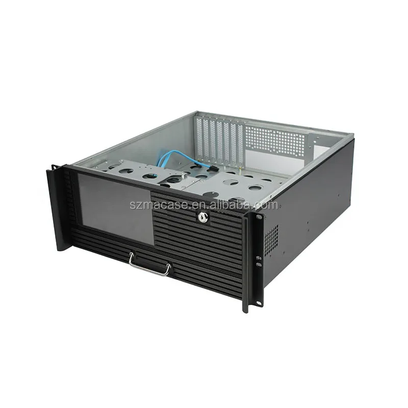 4U 19-Inch Rackmount Server Case with LCD Touch Screen, ATX PSU ...