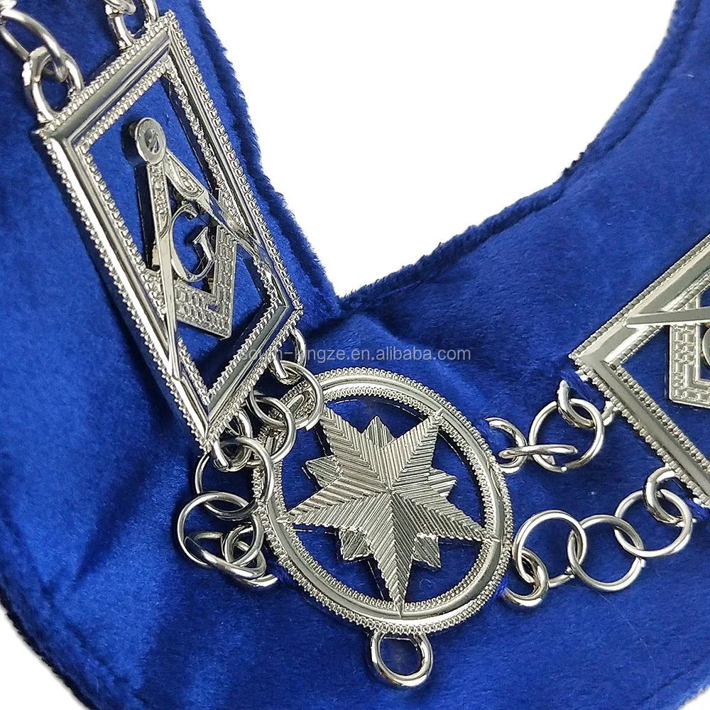 Masonic Items Freemason Officer Lodge Blue Silver Chain Masonic Chain ...