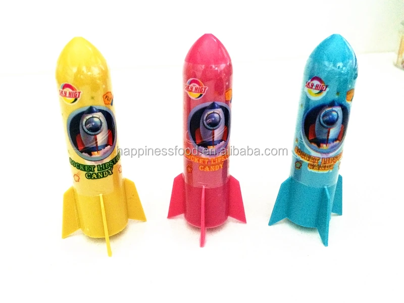 High Quality Rocket Shape Lipstick Lollipop Candy