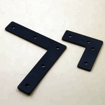 Custom Galvanized Steel L Shaped Metal Bracket Powder Coated Black ...