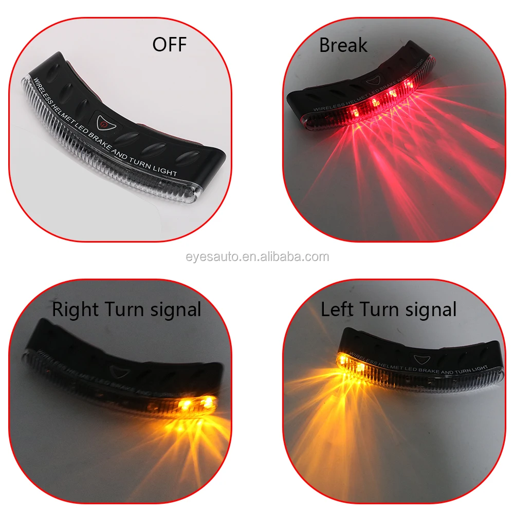 Motorcycle Helmet Safety Led Turn signal Brake Lights Blinkers ...