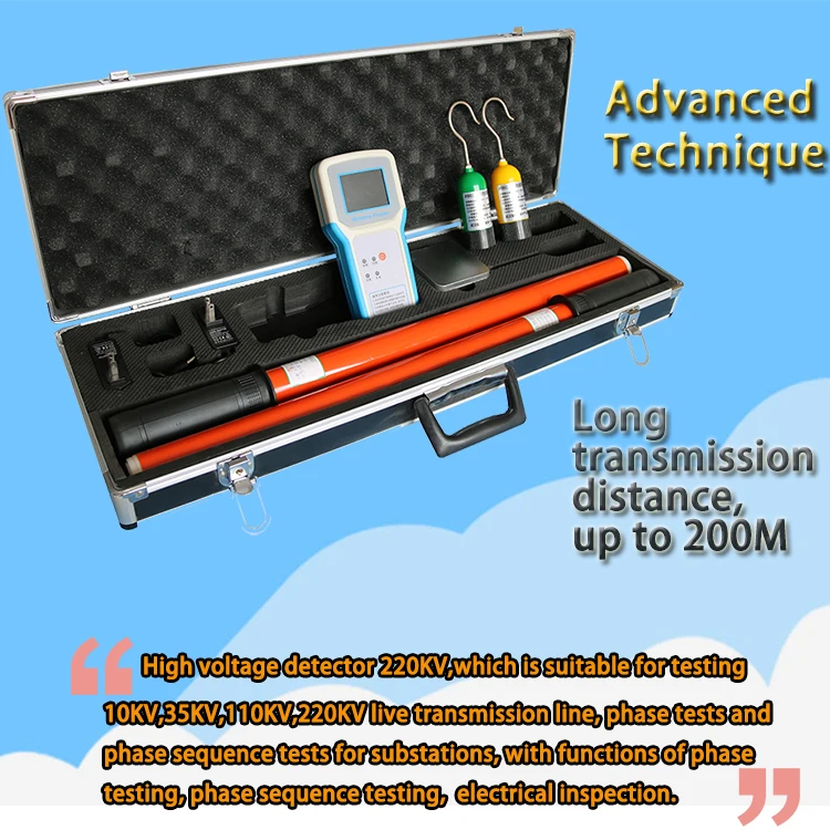Electric 220kv Wireless Non-contact Live Line Phase Sequence Tester ...