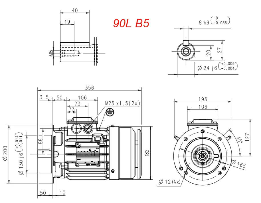ABB M2BAX 1.5kw Motor - High Efficiency for Industrial Use